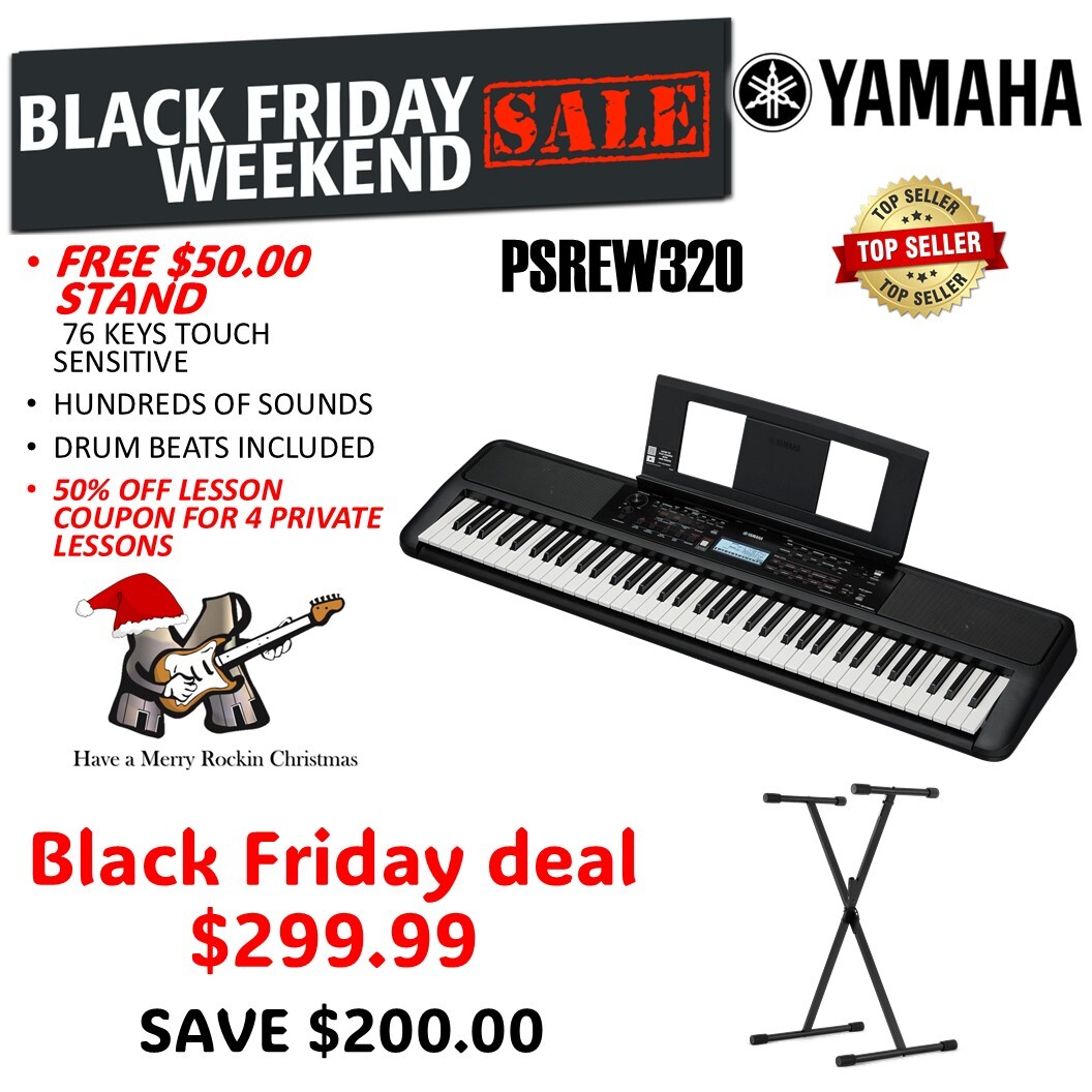 Yamaha PSR-EW320 76-keyboard WITH FREE NOMAD SINGLE BRACED STAND ...